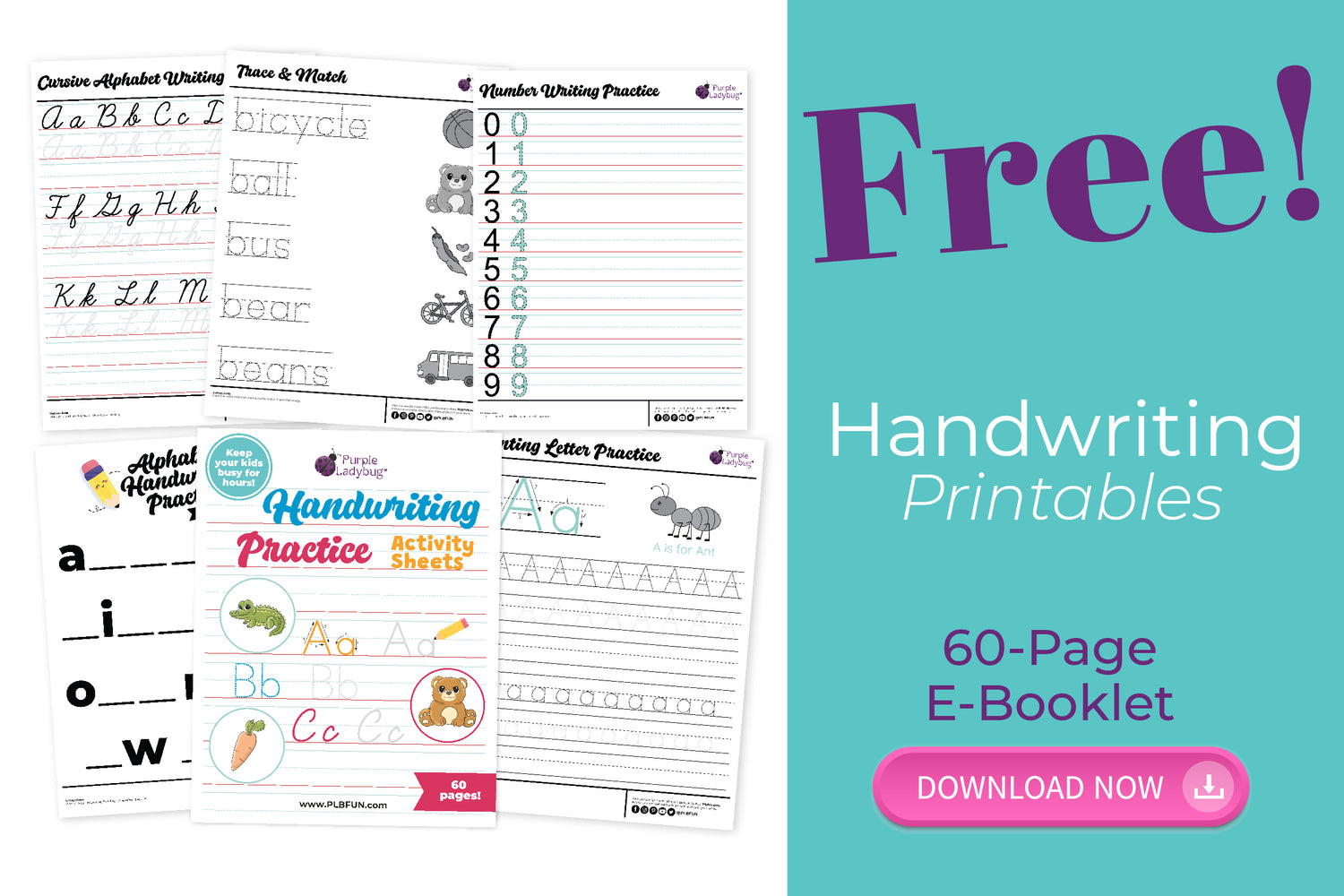 6 Simple Handwriting Worksheets to Improve Legibility – Purple Ladybug