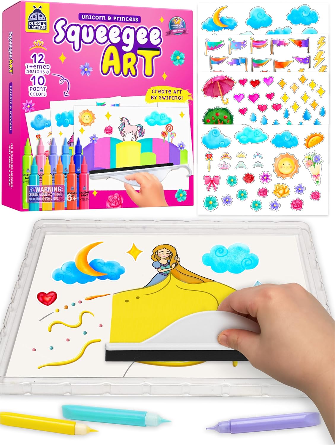 Squeegee Art Craft Set - Unicorn & Princess – Purple Ladybug