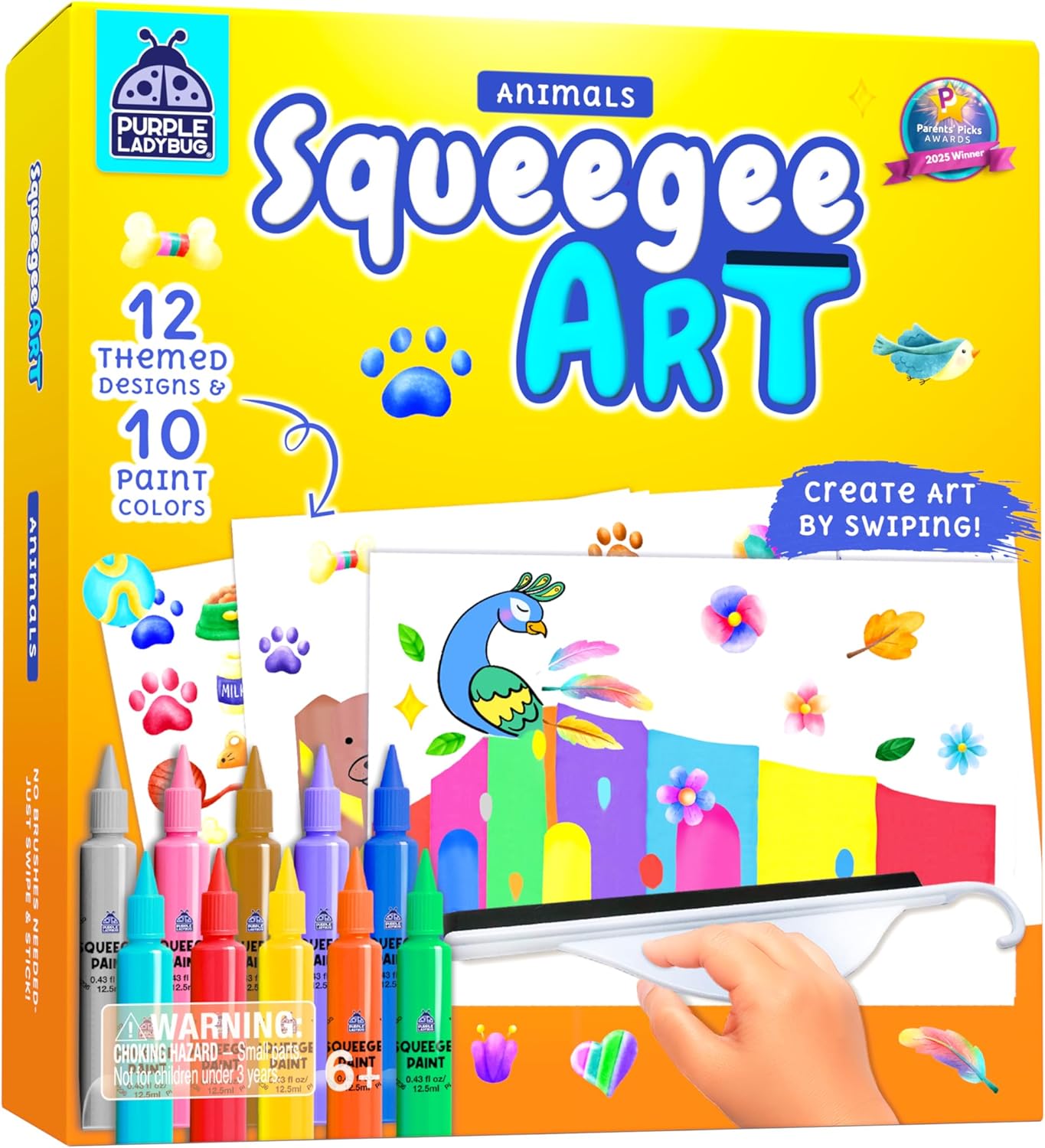 Squeegee Art Craft Set - Animals – Purple Ladybug