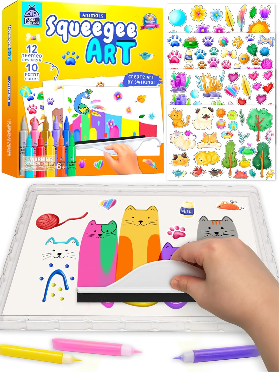 Squeegee Art Craft Set - Animals – Purple Ladybug