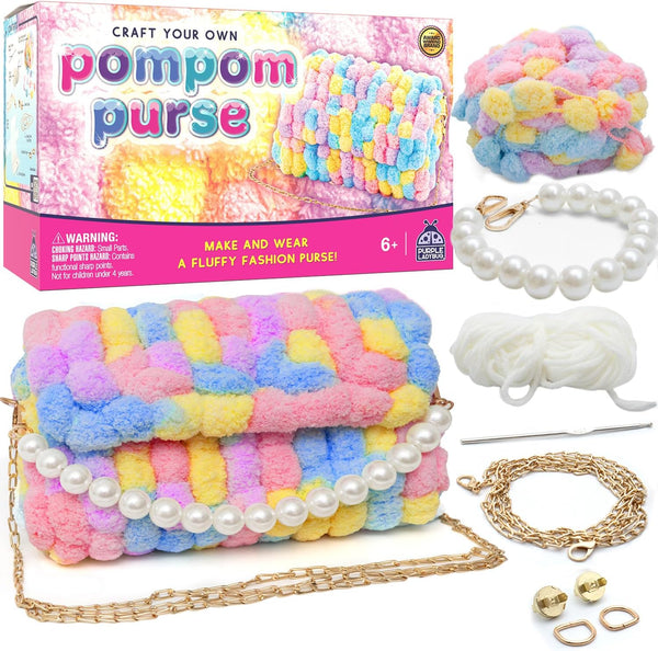 Craft Your Own PomPom Purse – Purple Ladybug