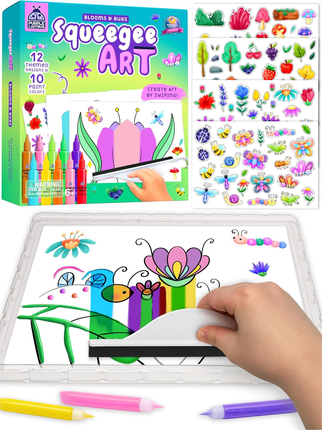 Squeegee Art Craft Set - Blooms & Bugs – Purple Ladybug